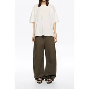 Bimba Y Lola Adjustable Barrel Leg Trousers - Dark Khaki