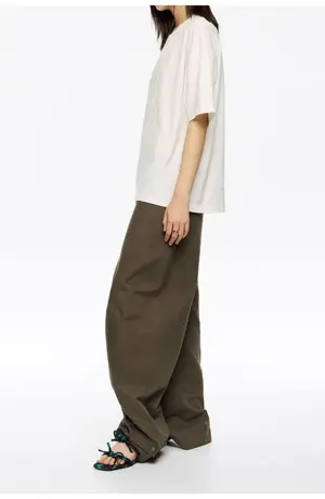 Bimba Y Lola Adjustable Barrel Leg Trousers - Dark Khaki