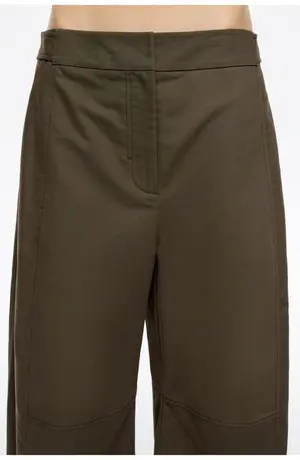 Bimba Y Lola Adjustable Barrel Leg Trousers - Dark Khaki