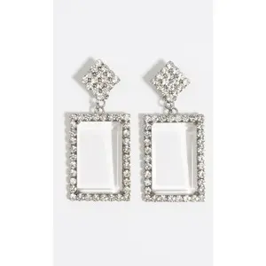 Bimba Y Lola Crystal Drop Earrings - Dark Silver