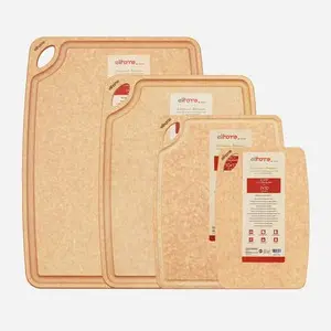 ELI HOME Classic Series 4 Piece Cutting Board Set - Brown