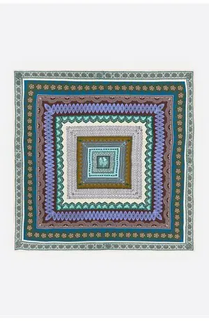 Bimba Y Lola Concentric Borders Lace Scarf - Green