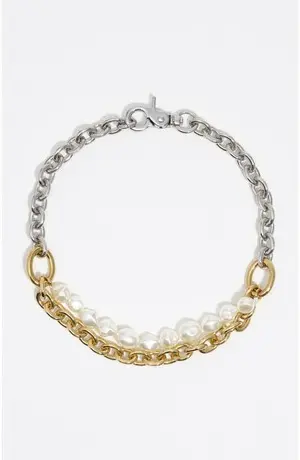 Bimba Y Lola Two-tone Double-layer Chain Necklace - Multigold