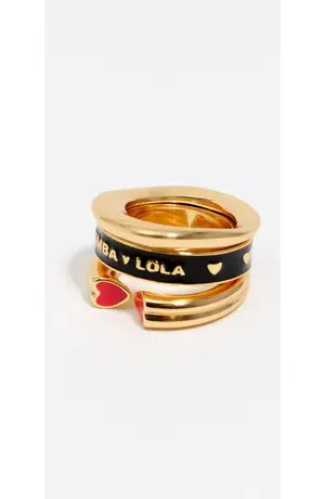 Bimba Y Lola Triple Modular Ring - Red