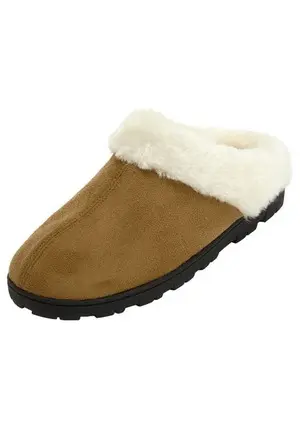COMFORTVIEW Andy Fur Clog Slipper - Camel