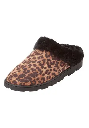 COMFORTVIEW Andy Fur Clog Slipper - Leopard