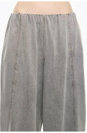 Bimba Y Lola Denim Wide Leg Trousers - Grey