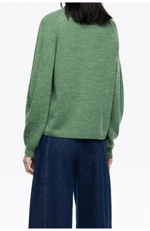 Bimba Y Lola Cotton-blend Raglan Sleeve Sweater - Green