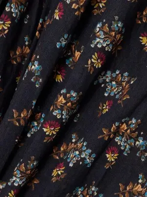 DÔEN Delfina Shirred Floral-print Organic Cotton-voile Midi Dress - Multi