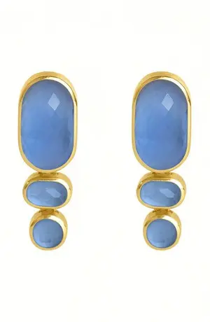 DEAN DAVIDSON Mercer Statement Drop Earrings - Iridescent Midnight Blue/gold