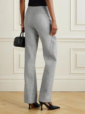 COURREGES Oblique Caviar Wool Straight-leg Pants - Gray
