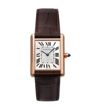CARTIER Tank Louis 18-karat And Alligator Watch - Gold