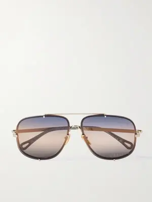 Chloé Ivy Aviator-style Sunglasses - Gold