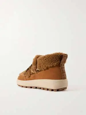 Bogner Suede-trimmed Shearling Ankle Boots - Tan