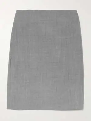 Calvin Klein Luna Wool Knee Length Skirt - Light Gray