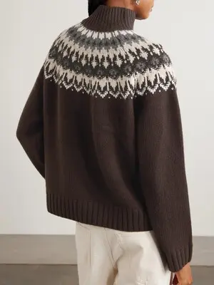 Arch4 Fair Isle Cashmere Half-zip Sweater