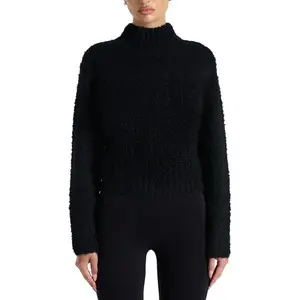 Naked Wardrobe Turtleneck Bouclé Sweater - Black