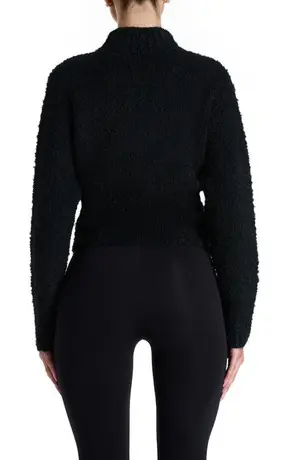 Naked Wardrobe Turtleneck Bouclé Sweater - Black