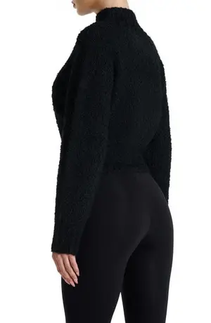 Naked Wardrobe Turtleneck Bouclé Sweater - Black