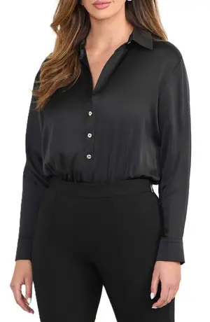 MARCIANO Satin Shirt Bodysuit