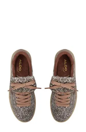 Aldo Glitter Sneaker With Removable Kiltie Flap