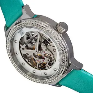 EMPRESS Alice Automatic Skeleton Leather-band Watch - Green