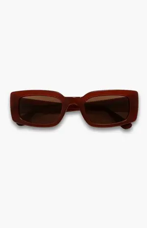 INDY Palm Rectangular Polarized Sunglasses - Brown