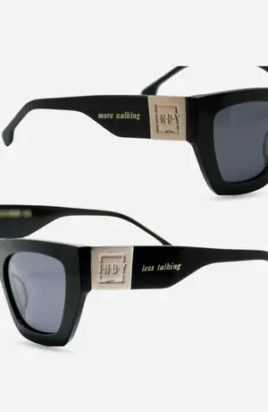INDY Lainey Square Polarized Sunglasses - Black