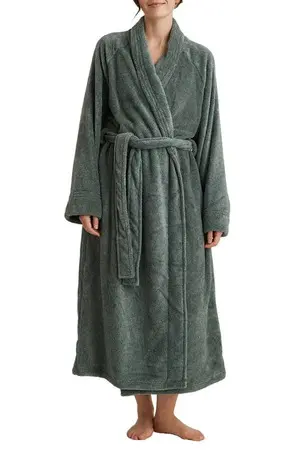 PAPINELLE Long Plush Robe - Deep Moss