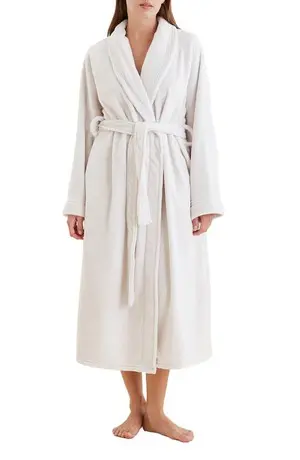 PAPINELLE Long Plush Robe - Ecru