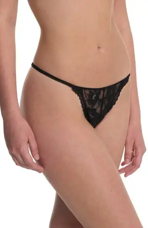Natori Fleur Lace Thong - Black