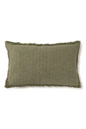 LORENA CANALS Handloom Rectangular Cushion - Kaki And Beige