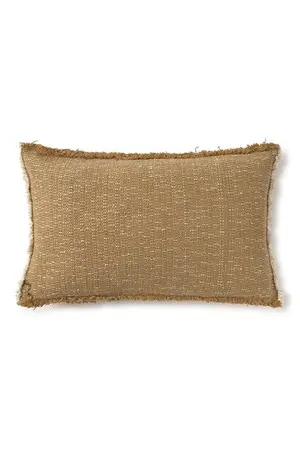 LORENA CANALS Handloom Rectangular Cushion - Ochre And Natural