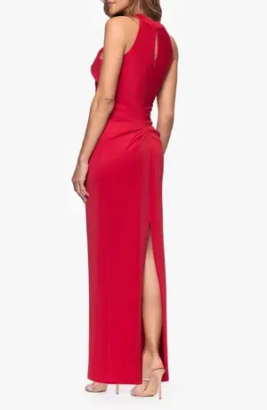 XSCAPE EVENINGS Pleated Sleeveless Gown