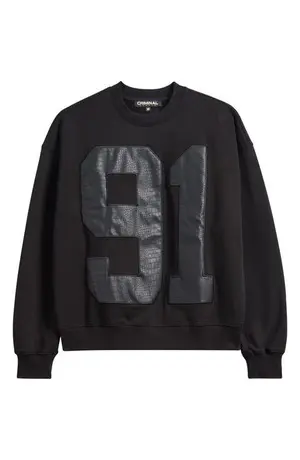 CRIMINAL DAMAGE Croc Embossed Logo Appliqué Sweatshirt