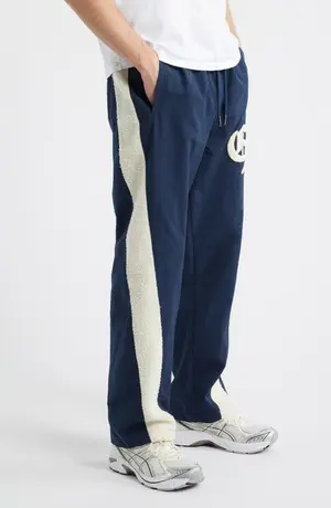 CRIMINAL DAMAGE Logo Appliqué Track Pants - Navy/ecru