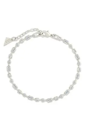 Sterling Forever Camden Staggered Cubic Zirconia Tennis Bracelet Silver