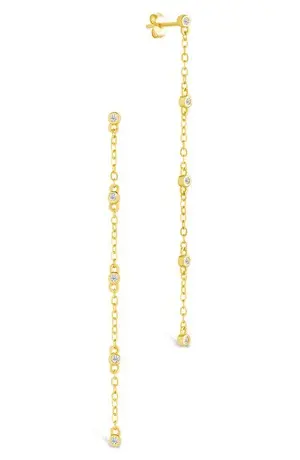 Sterling Forever Evanthe Brilliant Cubic Zirconia Drop Earrings - Gold