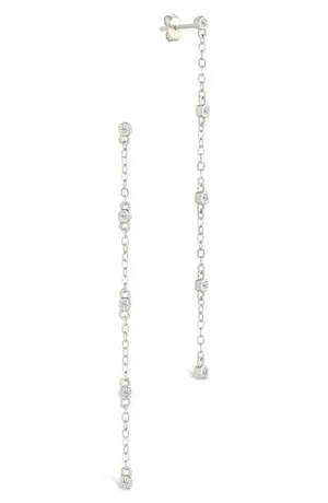 Sterling Forever Evanthe Brilliant Cubic Zirconia Drop Earrings - Silver