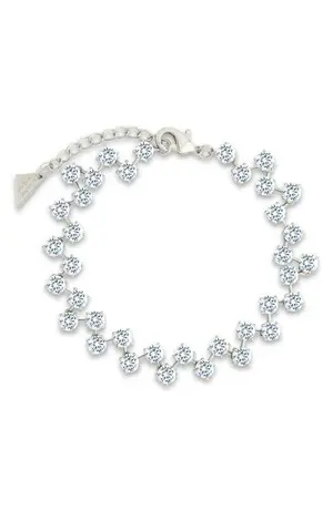 Sterling Forever Carson Classic Tennis Bracelet - Silver