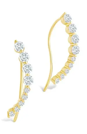 Sterling Forever Cubic Zirconia Ear Crawler - Gold