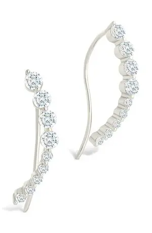 Sterling Forever Cubic Zirconia Ear Crawler - Silver