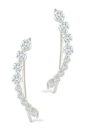 Sterling Forever Cubic Zirconia Ear Crawler - Silver