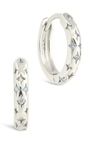 Sterling Forever Cubic Zirconia Hoop Earrings - Silver