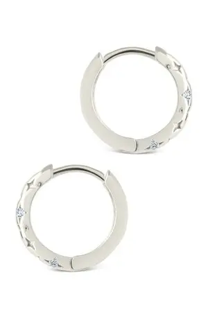 Sterling Forever Cubic Zirconia Hoop Earrings - Silver