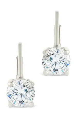 Sterling Forever Round-cut Cubic Zirconia Hoop Earrings - Silver