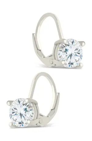 Sterling Forever Round-cut Cubic Zirconia Hoop Earrings - Silver