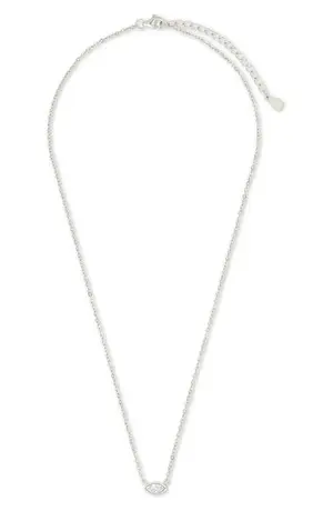 Sterling Forever Bezel Marquise Cubic Zirconia Pendant Necklace - Silver