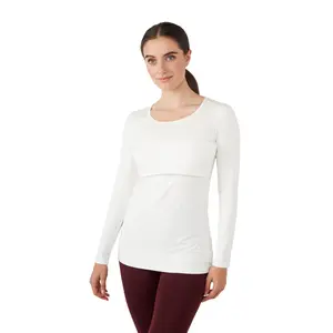 MODERN ETERNITY Long Sleeve Maternity Top - Eggshell