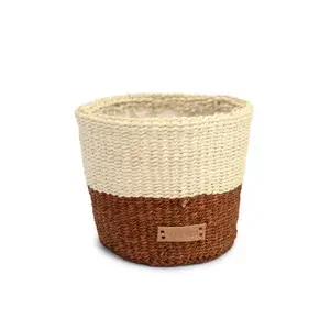 OTHERS TRADE FOR HOPE Striped Flower Pot - Brown